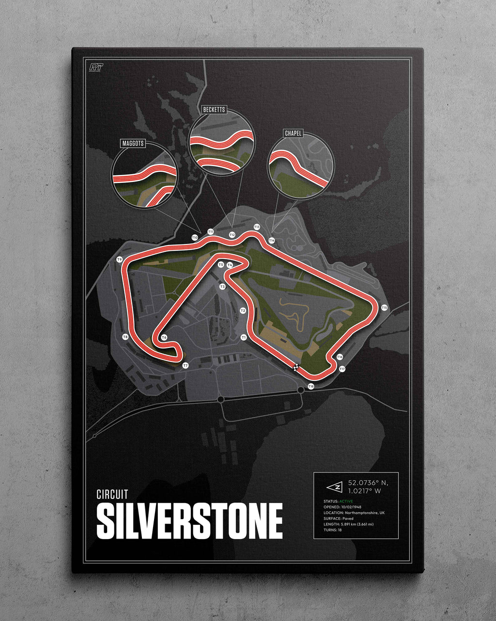 Silverstone Circuit, United Kingdom - MotoGP Racetrack Artwork ...