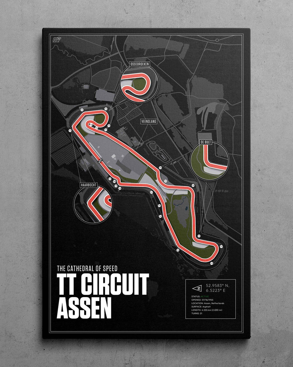 TT Circuit Assen, Netherlands - MotoGP Racetrack Artwork – Racetrack Prints