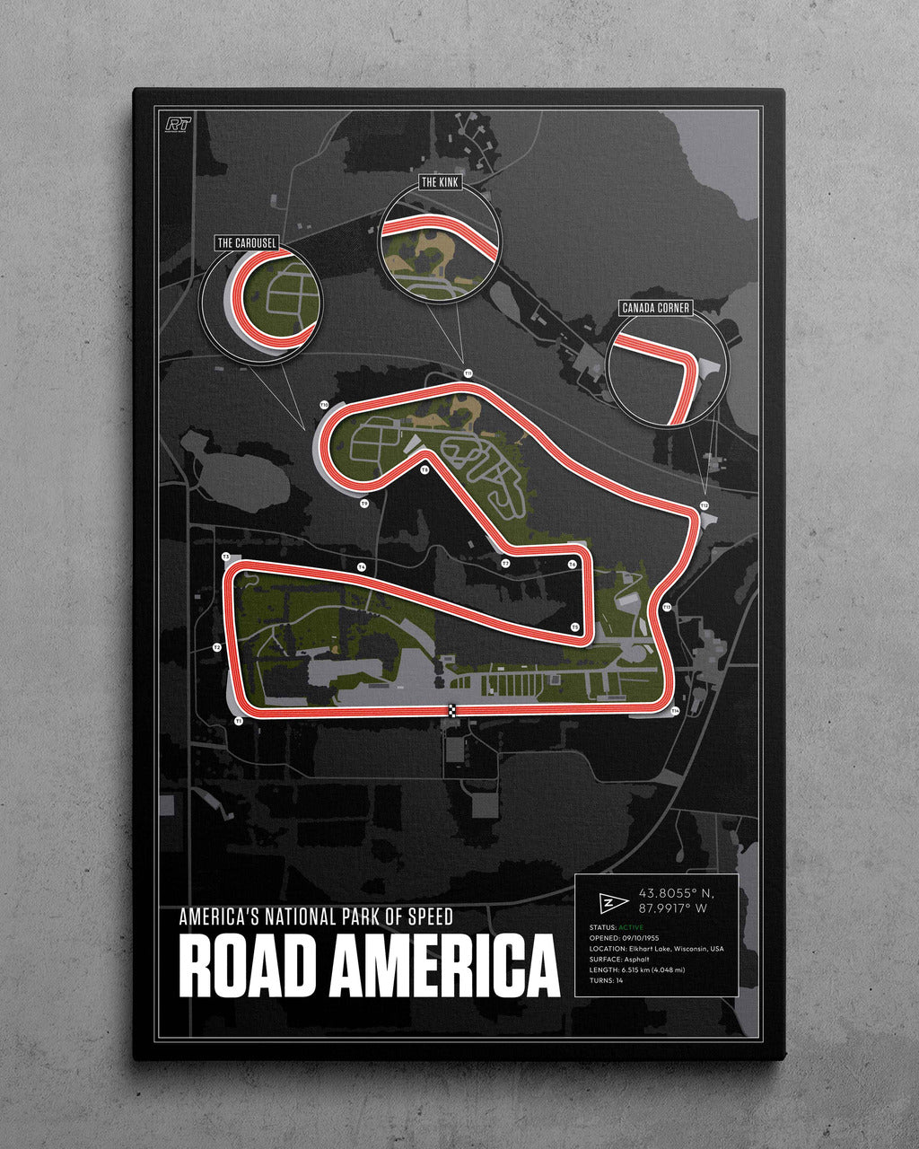 Road America, USA - Endurance Racetrack Artwork – Racetrack Prints